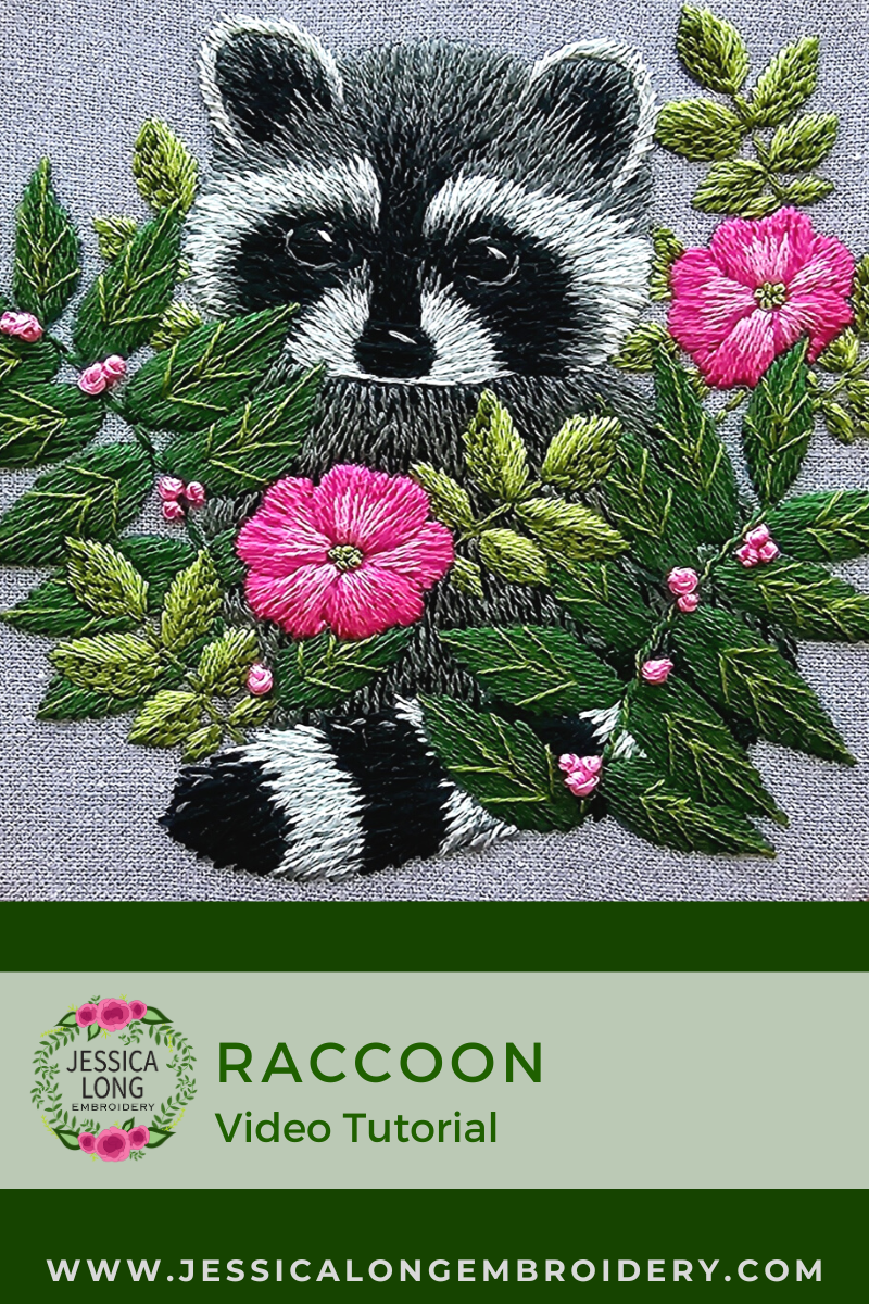 Raccoon Video Tutorial – Jessica Long Embroidery