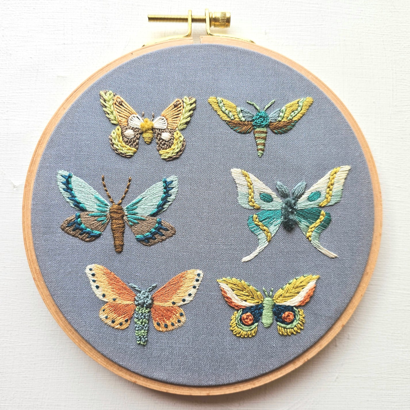 Moth Sampler Embroidery Pattern (PDF) – Jessica Long Embroidery