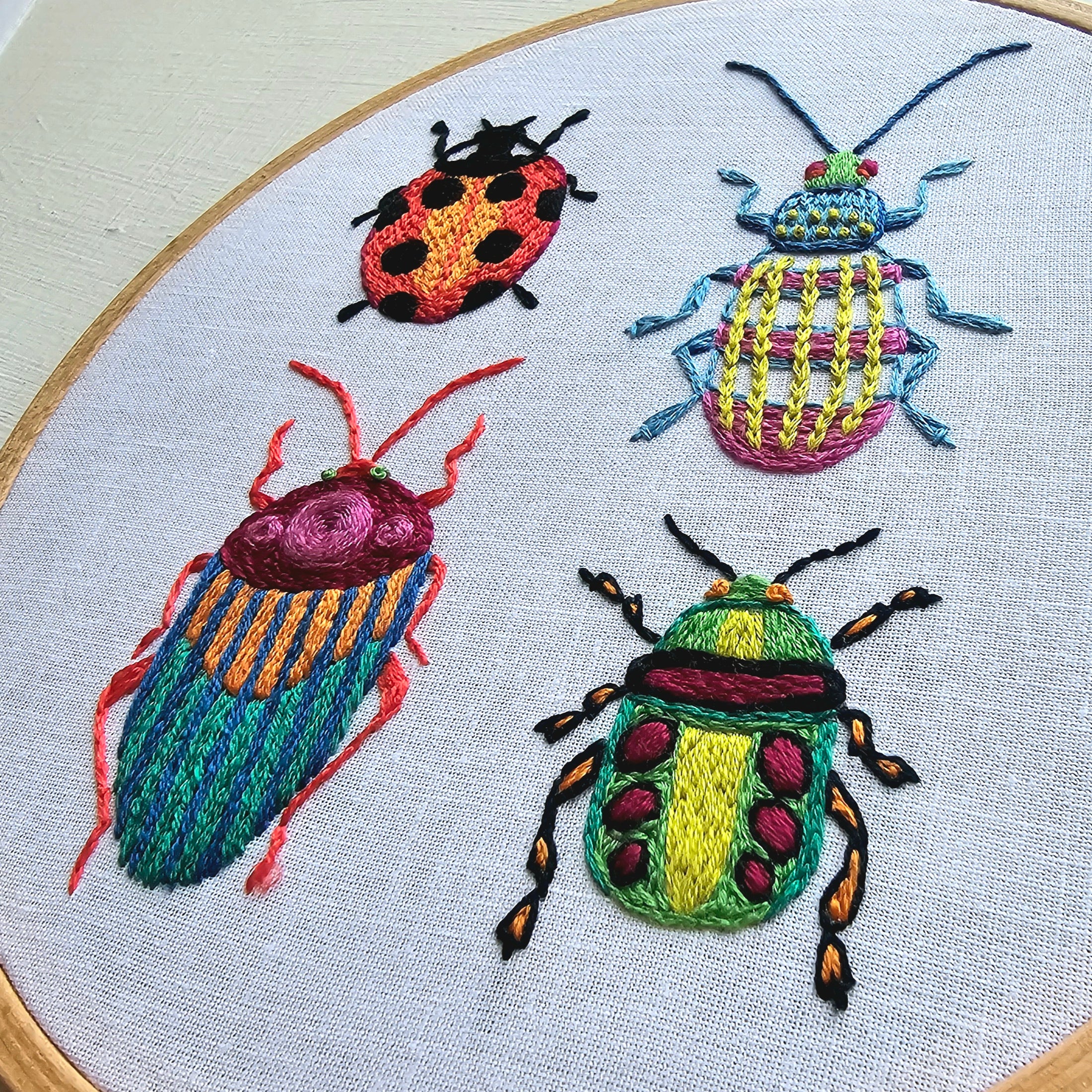 Beetle Collection Embroidery Pattern (PDF) – Jessica Long Embroidery