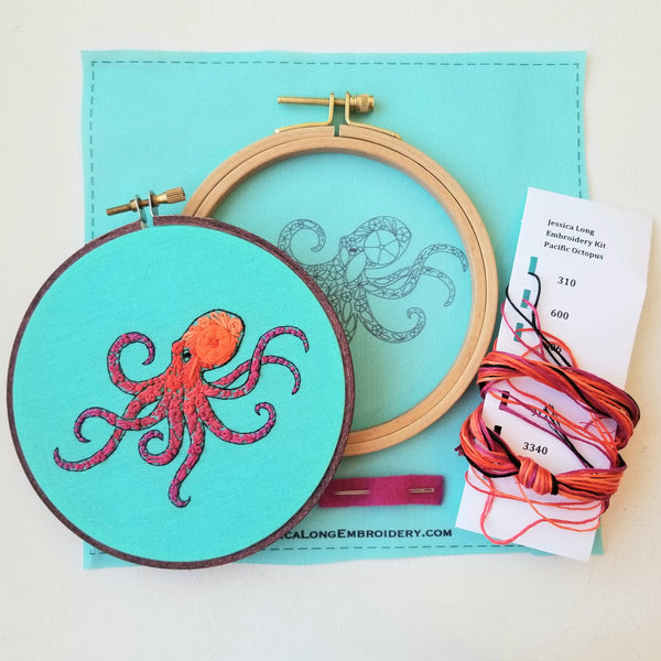 Pacific Octopus Embroidery Kit – Jessica Long Embroidery