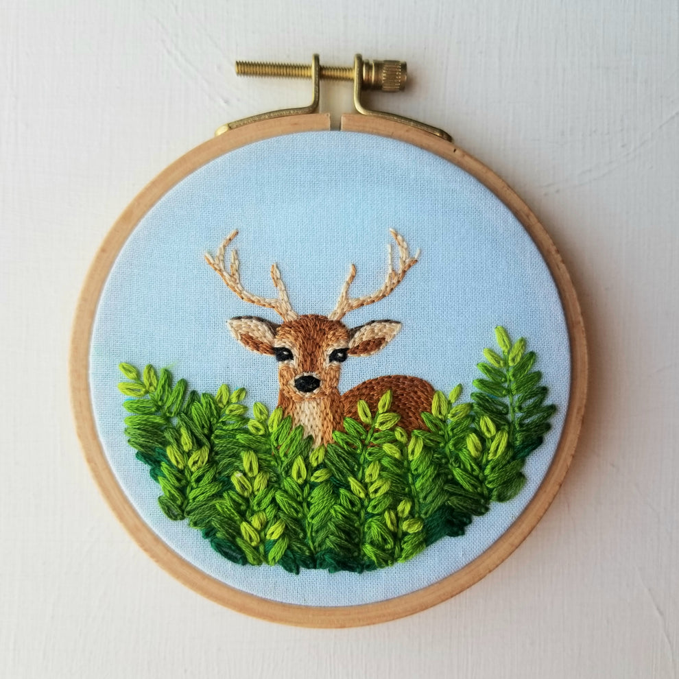 Wild Fern Deer Embroidery Pattern (PDF) – Jessica Long Embroidery