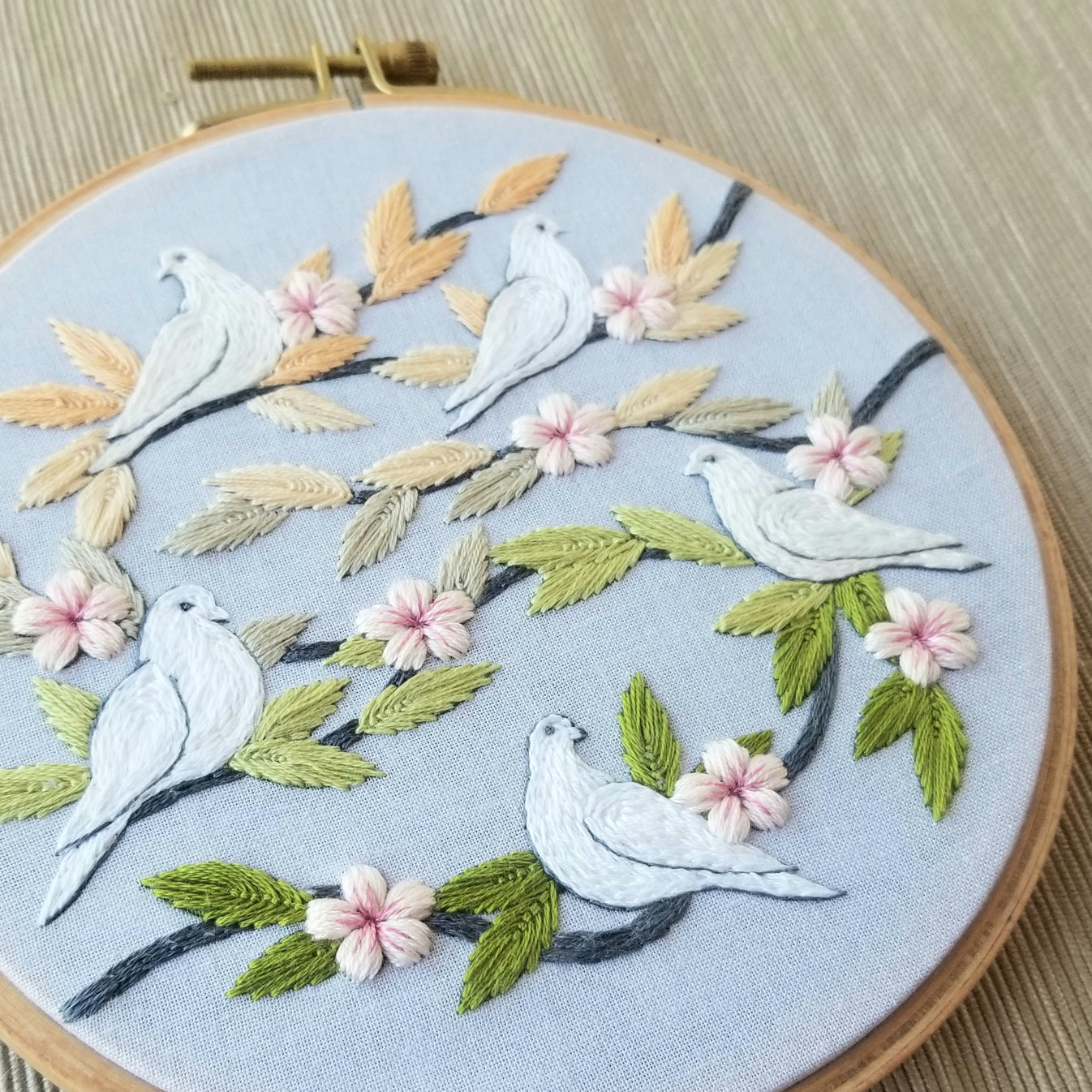 Peaceful Doves Embroidery Pattern (PDF) – Jessica Long Embroidery