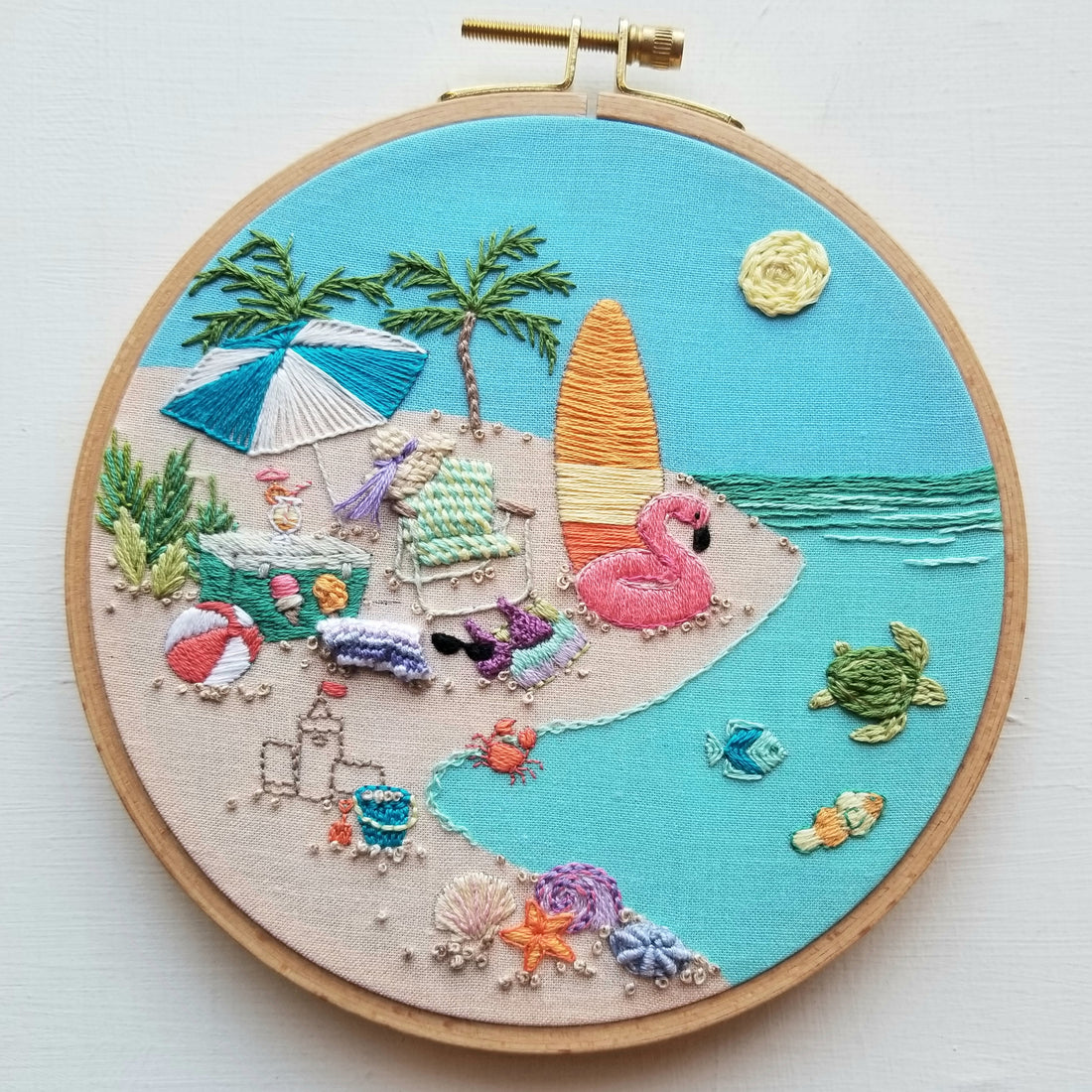 Beach Day Embroidery Pattern (PDF) – Jessica Long Embroidery