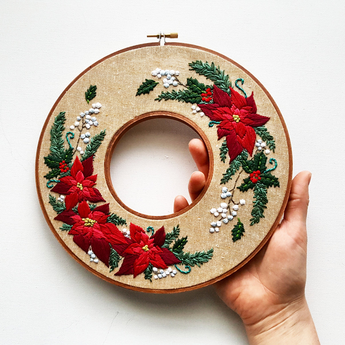 Holiday Wreath Embroidery Pattern (PDF) – Jessica Long Embroidery