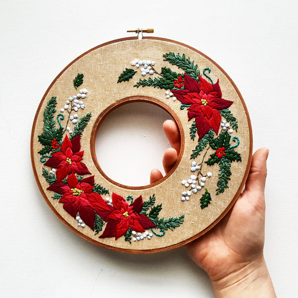 Holiday Wreath Embroidery Pattern (PDF) – Jessica Long Embroidery