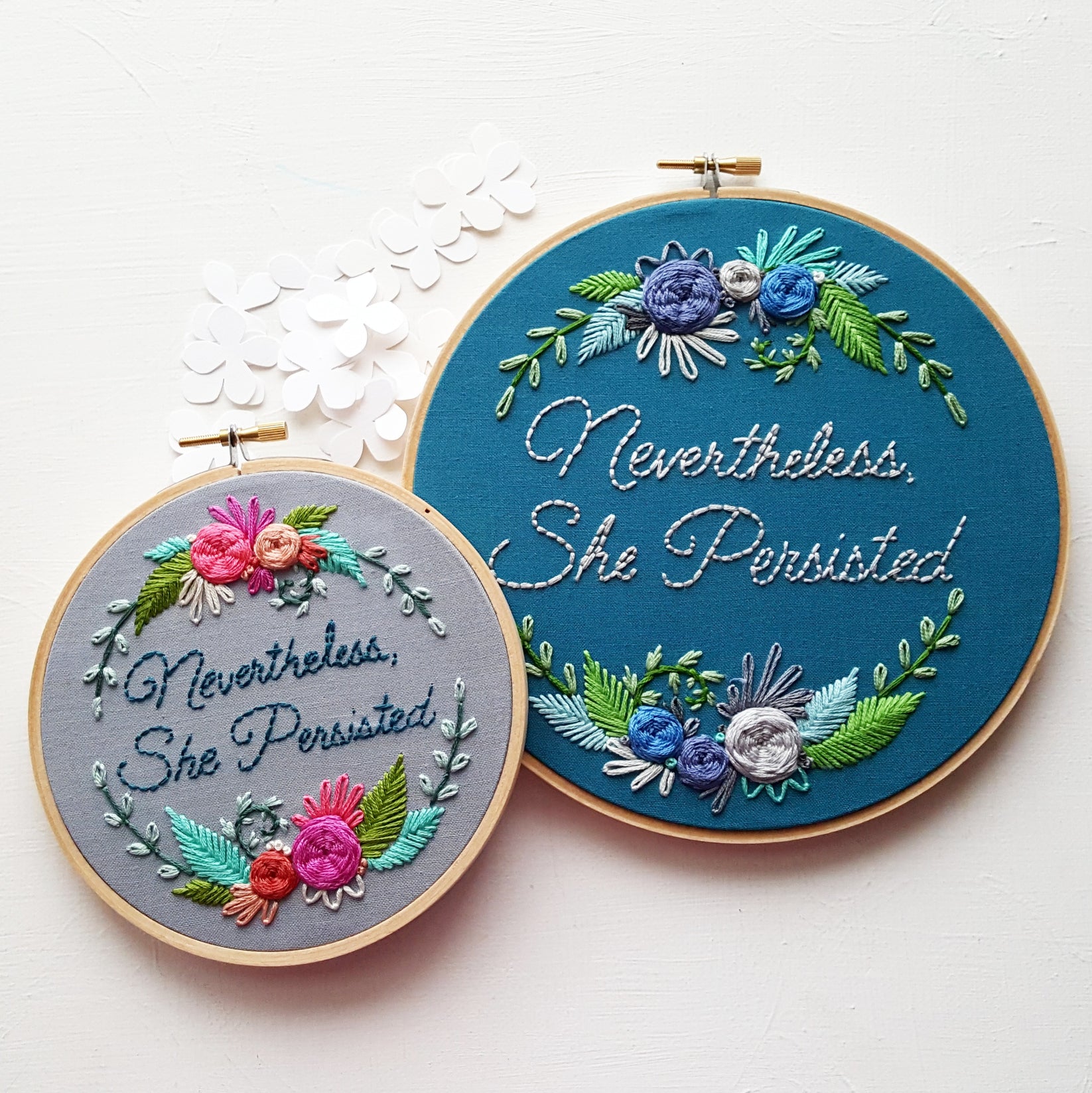 "We Can Do Hard Things" & "Nevertheless, She Persisted" Embroidery ...