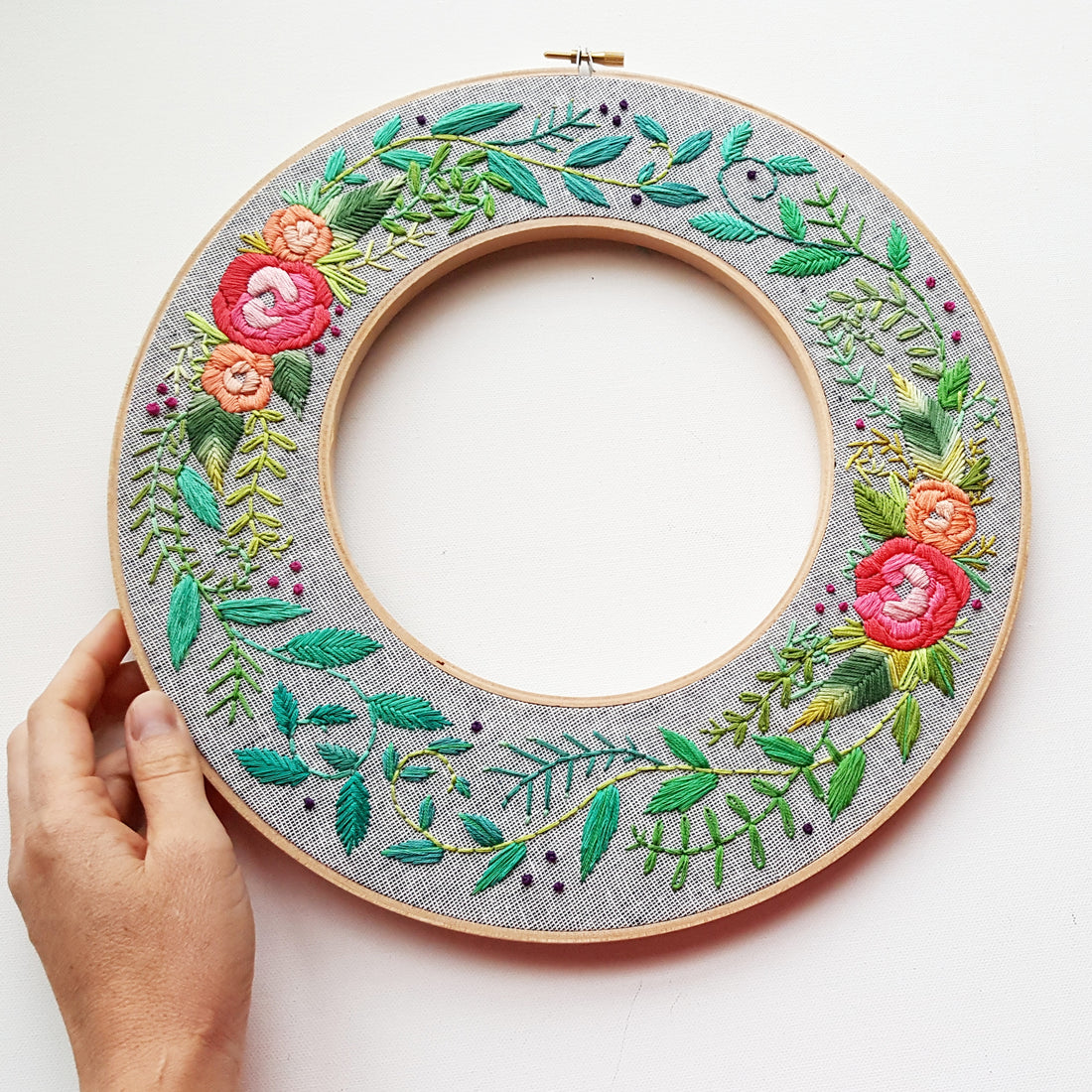 Rainbow Roses Double Hoop Embroidery Pattern (PDF) – Jessica Long ...
