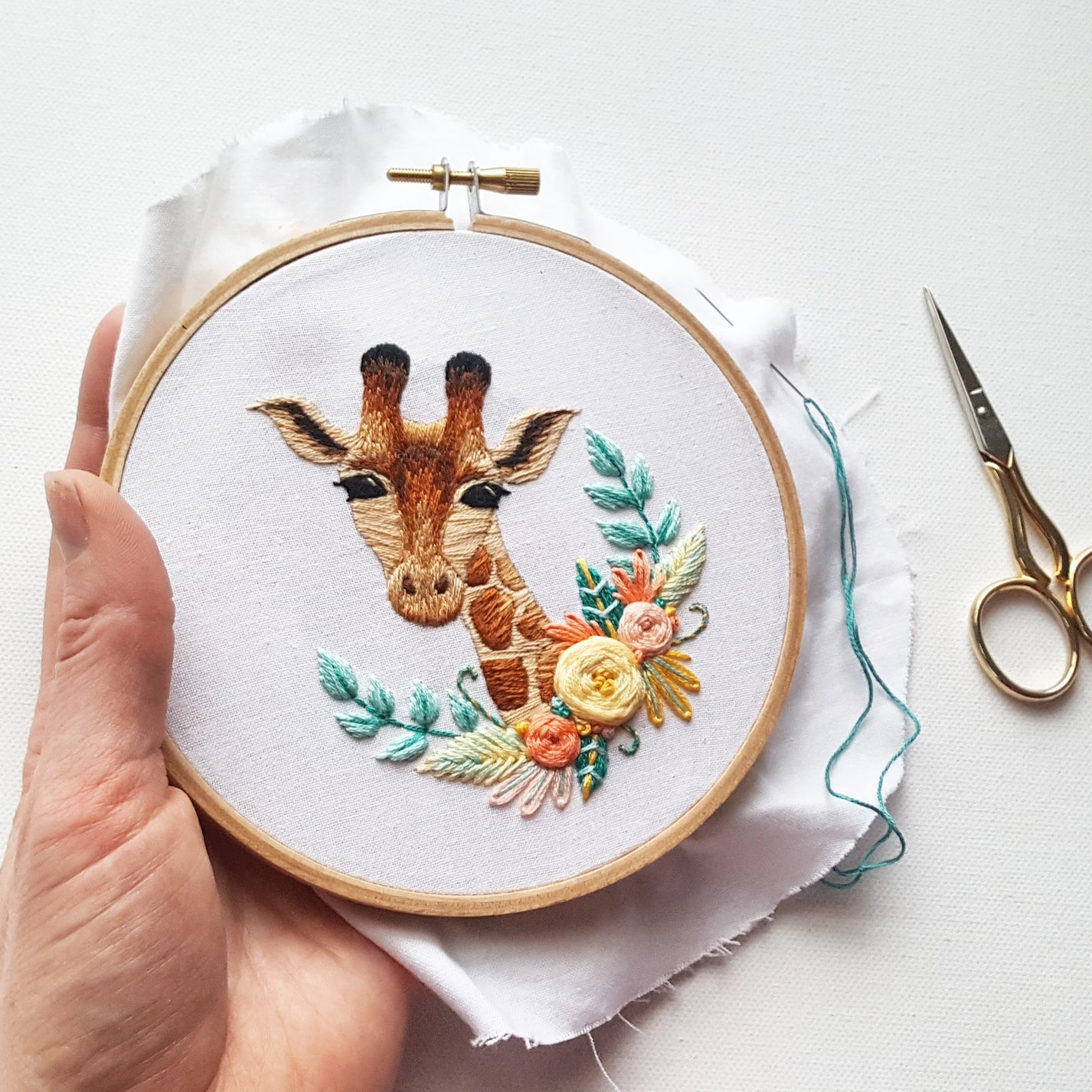 Giraffe Embroidery Pattern (PDF) – Jessica Long Embroidery