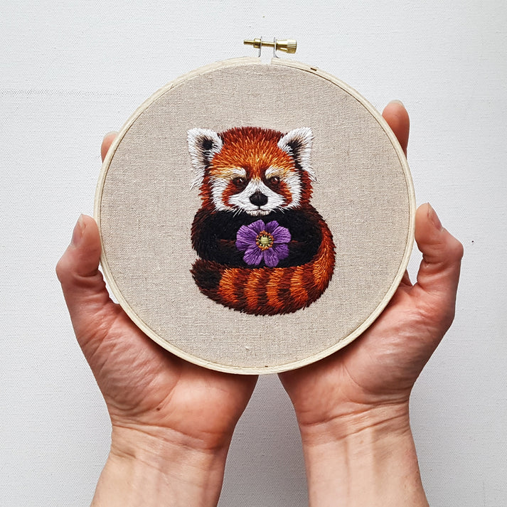 Red Panda Embroidery Pattern (PDF) – Jessica Long Embroidery