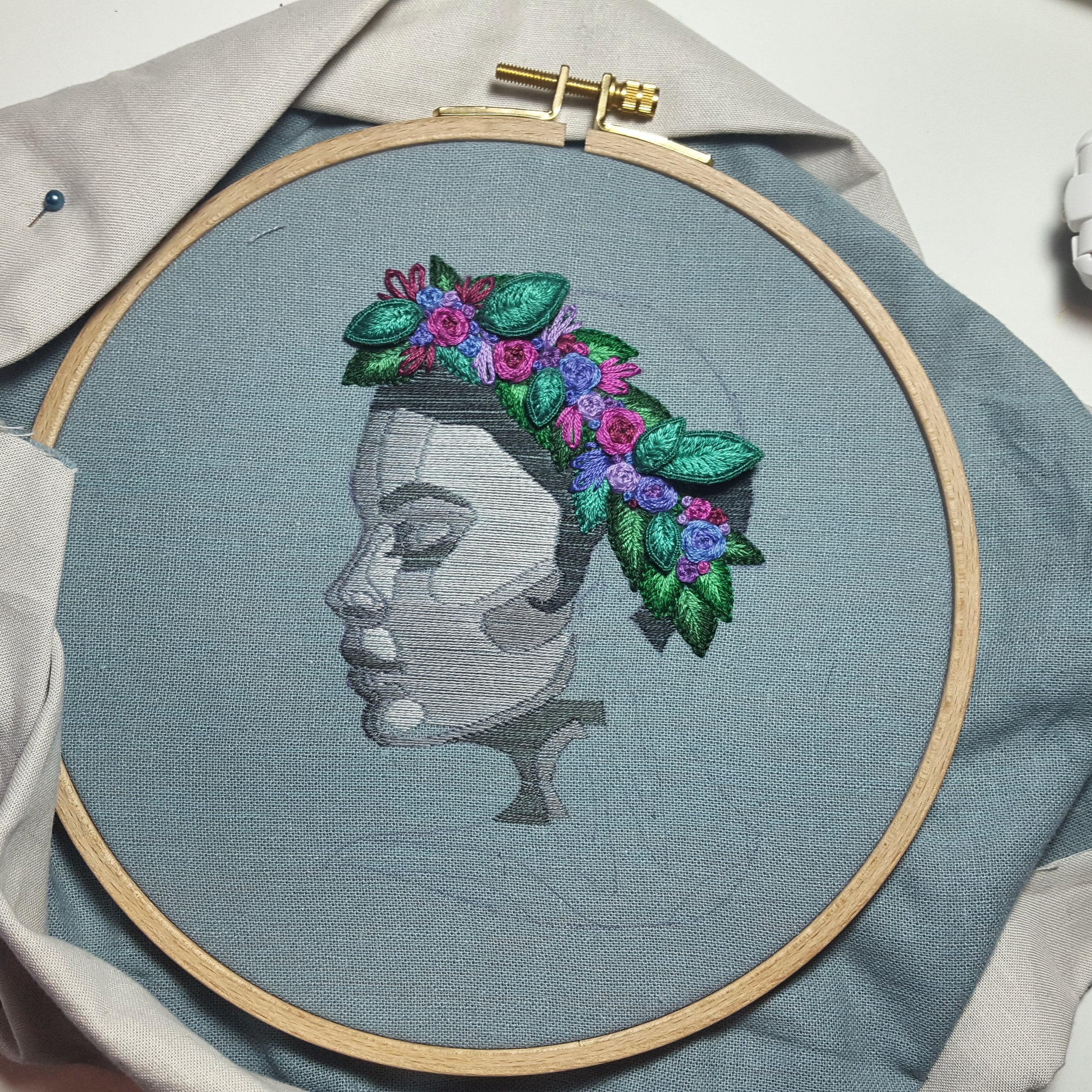 Modern Cameo Embroidery Pattern (PDF) – Jessica Long Embroidery